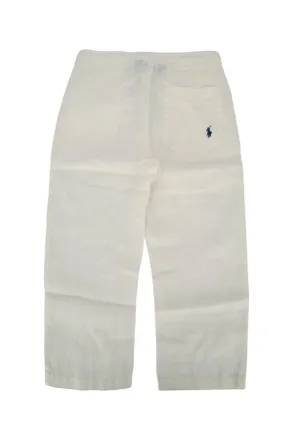 Polo Ralph Lauren Boys Drawstring Linen Trousers Beige