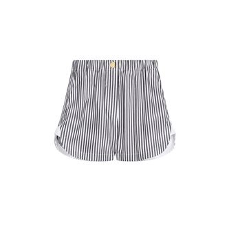 Sportmax Gestreifte Baumwollshorts mit elastischem Bund - - Shorts - Damen - Blau - S