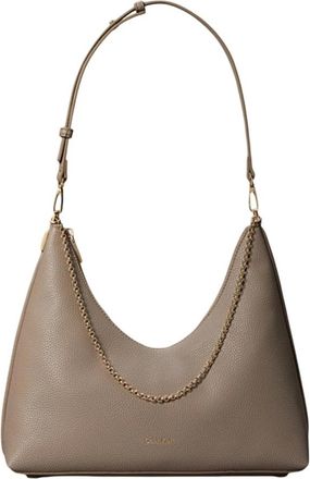 Calvin Klein Femme, Sacs, Beige, Taille: ONE Size Emblem HW Pebble Shoulder Bag