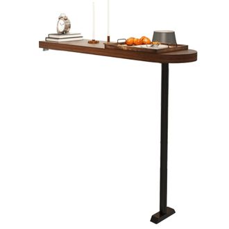 Generic Bartisch Küche Schmal Schlichter Massivholz Wand Esstisch mit Metallbeinen Küchentisch für Küche, Wohnzimmer, Esszimmer(C,120x35x105cm)