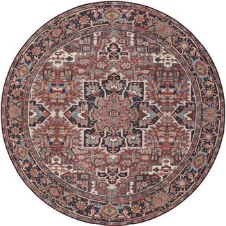 benuta Basic Waschbarer Teppich George - Multicolor 160 cm Rund - Kunstfaser - Rund & im Style: Vintage, Elegant, Retro - Pflegeleicht f&uuml;r Wohnzimmer