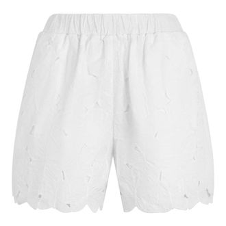 Red Valentino Femme, Shorts, Blanc, Taille: 38 FR Shorts en taffetas ajour&eacute;s papillon