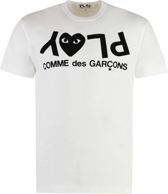 Comme Des Gar&ccedil;ons Femme, Tops, Blanc, Taille: 44 FR T-shirt en coton &agrave; col rond