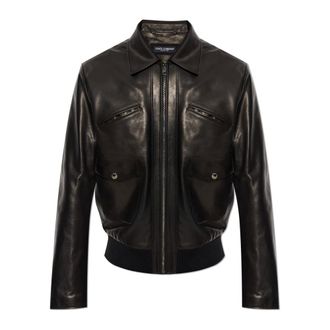 Dolce & Gabbana Homme, Vestes, Noir, Taille: M Veste en cuir