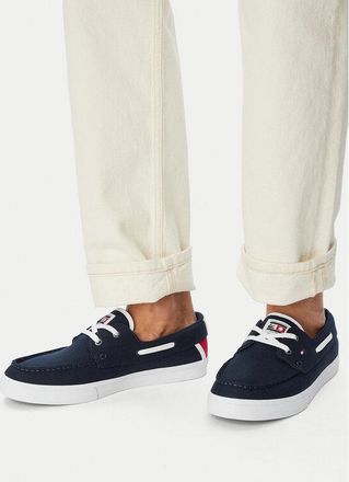 Tommy Hilfiger Sneakers aus Stoff Th Boat Vulc Sneaker Canvas FM0FM05877 Dunkelblau