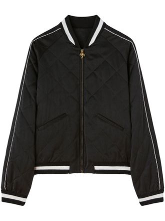 Palm Angels veste matelass&eacute;e &agrave; logo brod&eacute; - Noir