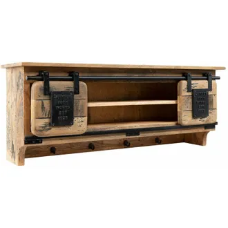 Massivmoebel24 Wandgarderobe Mango 115x30x45 natur lackiert railway 159
