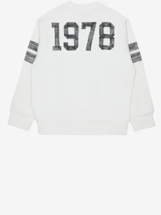 Diesel Boys Cotton Sweatshirt With Logo White Main: Cotton; Rib: Hoods & Sweatshirts