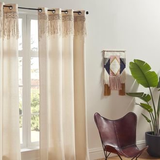 Atmosphera Atmosphera - Vorhang Rituality aus Makramee - 140 &times; 260 cm - Beige