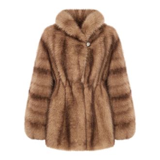 Cesare Gaspari Faux Fur Coat Dorada - - Jackets - Damen - Braun - L