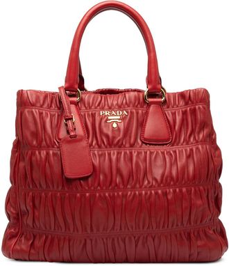 Prada Shopper - Nappa Gaufre Tote - Gr. unisize - in Rot - f&uuml;r Damen