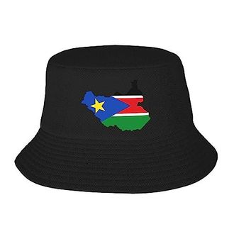 Generic Chapeau De Godet Drapeau Carte du Soudan du Sud Femme Chapeau De P&ecirc;cheur Respirant &Eacute;t&eacute; Bonnet De Soleil, pour De P&ecirc;che, La Randonn&eacute;e, Le Camping, 56-5