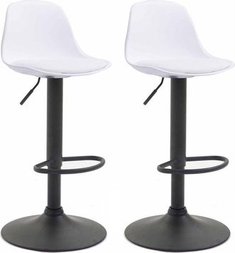 Clp 2er Set Barhocker Kiel Kunststoff schwarz wei&szlig;