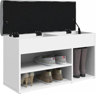 vidaXL Schuhbank Wei&szlig; 82x32x45,5 cm Holzwerkstoff Vidaxl
