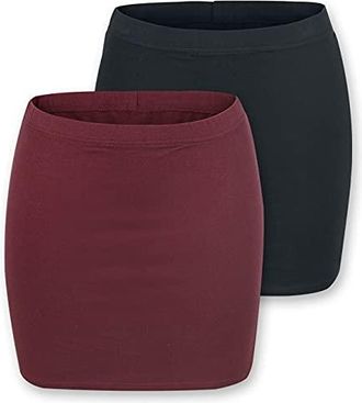 RED by EMP Femme Jupe Courte Noire et Rouge en Lot de Deux M