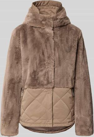 AMBER & JUNE Jacke aus Kunstfell mit Rei&szlig;verschlusstaschen