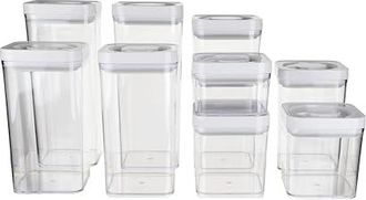 Amazon Basics Luftdichte Lebensmittelbehälter, 10er-Set, BPA-freier Kunststoff, Transparent, 3,1L x 2, 2,4L x 2, 1,8L x 2, 1,1L x 2, 0,47L x 2
