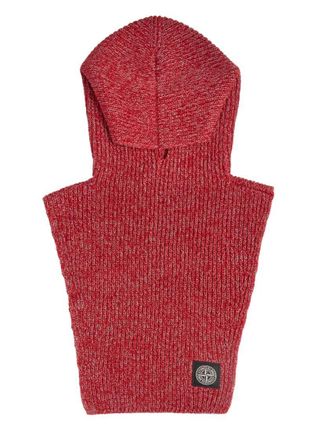 Stone Island Caps & M&uuml;tzen - Asymmetric Hem Red Knit Hat With Iconic Compass Pa - Gr. ONE SIZE - in Rot - f&uuml;r Damen