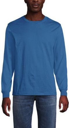 Lands End Super-T Langarm-Shirt, Classic Fit, Herren, Größe:52-54 regular, Blau, Baumwolle, by Lands End