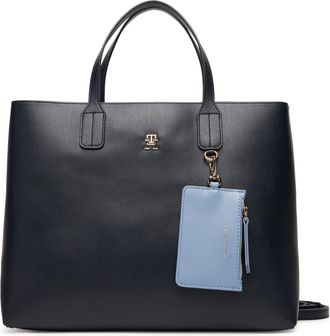 Tommy Hilfiger Handtasche Tommy Hilfiger Th Icon Satchel AW0AW17683 Dunkelblau