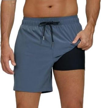 Generic HUIWDP Short de bain d&eacute;t&eacute; tendance en polyester pour homme S&eacute;chage rapide Taille &eacute;lastique Pantalon de plage Traje De Ba&ntilde;o, A3, 4XL