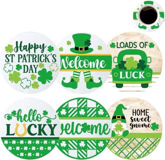 Generico Untersetzer-Set, 6 St&uuml;ck, rutschfest, mit Kleeblatt-Motiv, Form f&uuml;r den St. Patricks Day, f&uuml;r Zuhause, Schlafzimmer, Restaurant, Esstisch, Apartment, 