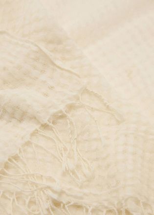 Mango Foulard coton franges &eacute;cru - Femme - Taille unique - MANGO