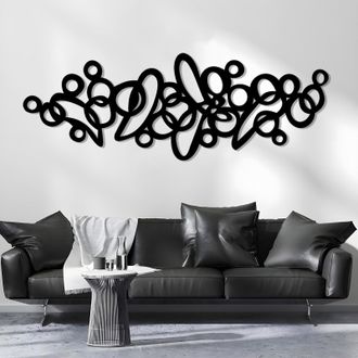 Generic Schwarze Metallblasen-Wandkunst, gro&szlig;e runde Metall-Wandkunst f&uuml;r luxuri&ouml;ses Wohnzimmer, Moderne Blasen-Kunstwerk-Dekoration, Moderne Kunstskulptur f&uuml;