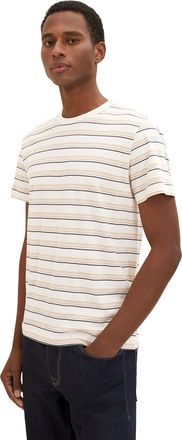 Tom Tailor Herren 1035539 T-Shirt, 31461 - Offwhite Beige Multi Stripe, XXL