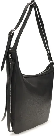 Fendi Oyster Calfskin Leather Shoulder Bag - Black