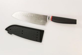 Tupperware Messer Chef-Series Pure Santoku Messer schwarz-rot