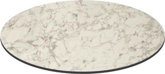 Oviala Plateau de table de jardin rond HPL 70 cm marbre