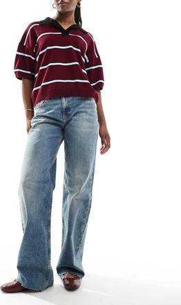 Tommy Jeans Mia - Locker geschnittene, gerade Jeans in mittlerer Waschung mit mittelhohem Bund-Blau