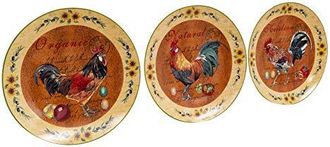 Biscottini International Dekoteller zum Aufhängen an der Wand | Keramikteller | 100% handgefertigt | L40 x B40 x H4 cm