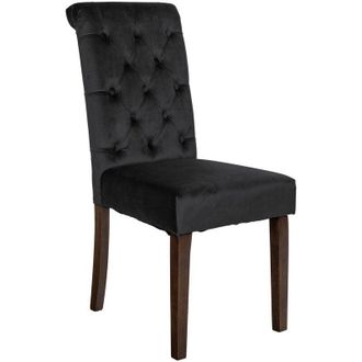 Clp Chaise &eacute;l&eacute;gante avec dossier haut avec boutons de velours diff&eacute;rentes couleurs colore : noir