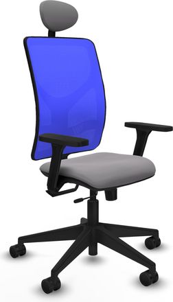 Piqueras y Crespo Stuhl f&uuml;r Kontrollzentren mit 3D-Armen, h&ouml;henverstellbarer Lendenwirbelst&uuml;tze und festem Kopfteil, ausgestattet mit Syncro/Traslack und Schneideschaum