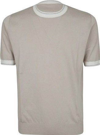 Eleventy Homme, Pulls, Beige, Taille: XL T-shirt en jersey de coton