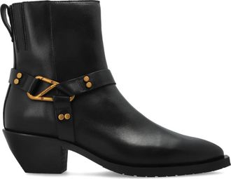 AllSaints Femme, Chaussures, Noir, Taille: 41 EU Fox Carabiner Leather Boot