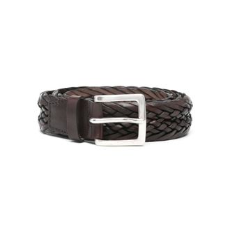 Orciani Homme, Accessoires, Brun, Taille: 110 CM Braided Leather Belt