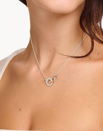 Thomas Sabo Halskette aus 925er Sterlingsilber mit Forever Together-Gliedern, silberfarben, weiß