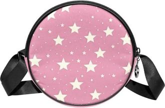 Generic Petit sac &agrave; bandouli&egrave;re circulaire pour femme, petit sac &agrave; bandouli&egrave;re artistique avec fermeture &eacute;clair, bretelles r&eacute;glables, sac &agrave; main rond d&eacute;contra