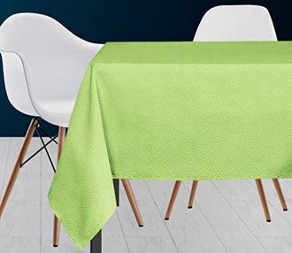 Soleil d'Ocre Paon Nappe Anti-tâches carrée, Polyester, Vert, 180x180 cm