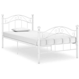 vidaXL Cadre de lit Blanc M&eacute;tal 100x200 cm