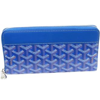 Goyard Pre-owned Matignon GM PVC Canvas Calf Long Zipper Wallet - - Pre-owned - Damen - Blau - ONE SIZE