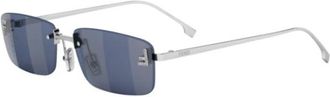 Fendi First Crystal Rechteckige Sonnenbrille - - Accessories - unisex - Grau - 54 MM