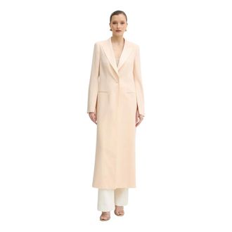 Twinset Femme, Manteaux, Beige, Taille: 42 FR Single-Breasted Manteaux