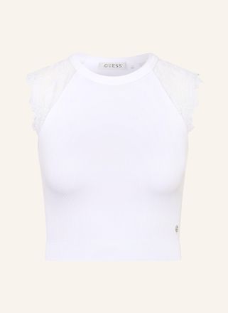 Guess Cropped-Top Millie Mit Spitze weiss