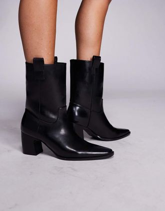 Public Desire Layleigh - Bottines &agrave; talon incurv&eacute; - Noir