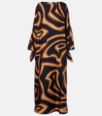 Pucci Cafetan Labirinto en satin de soie