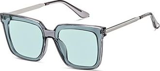 Generic Lunettes de soleil carrées à large monture 2025 pour hommes et femmes (couleur : B, taille : moyen)